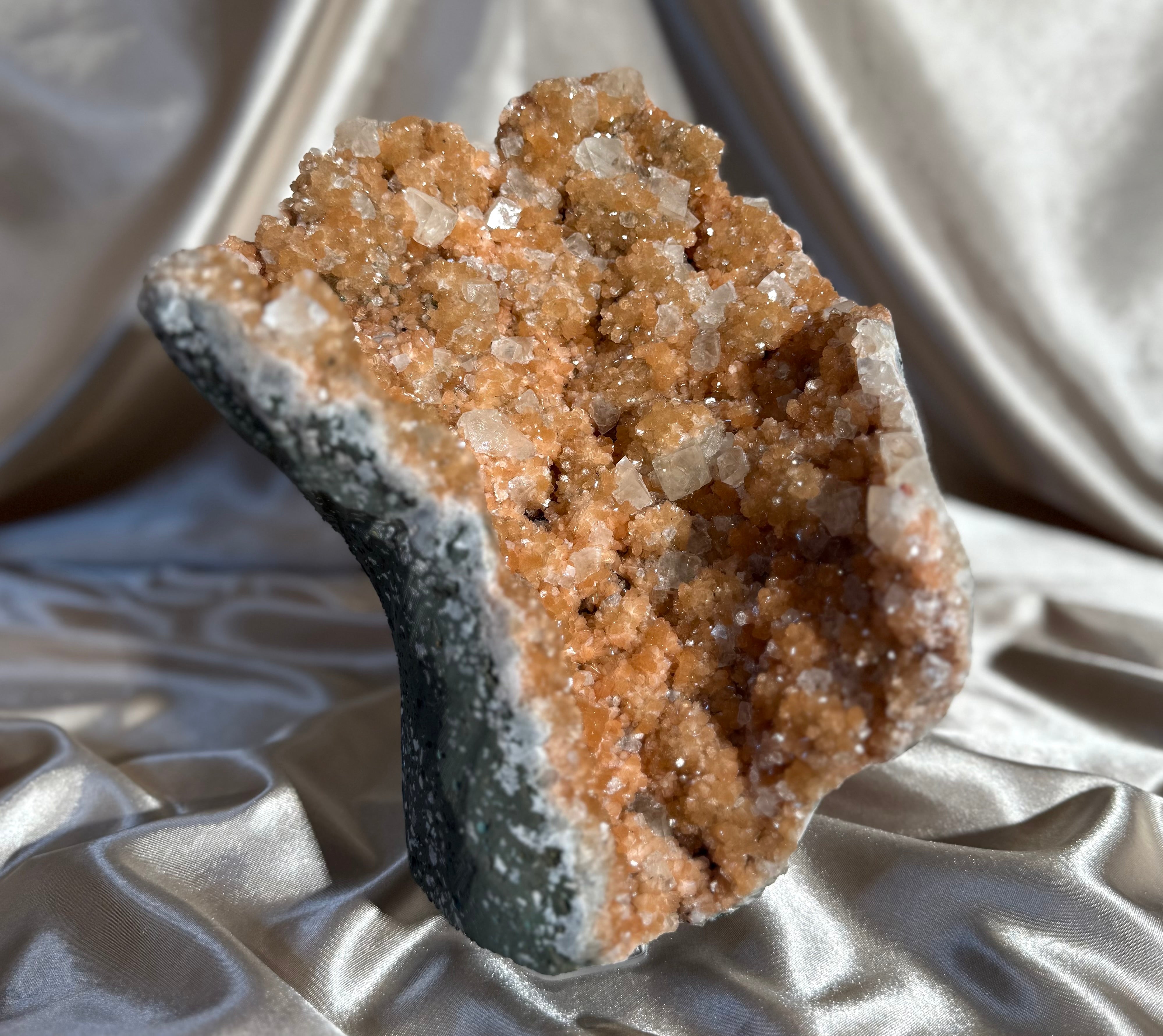Stellerite with Calcite H – Ettore's Gems